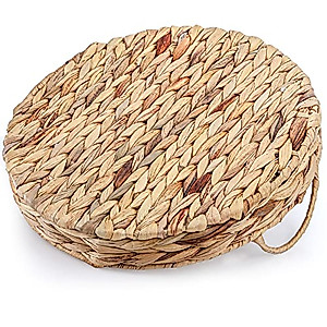 AVLA Ceramic Divided Serving Dishes, Porcelain Relish Tray, Party Appetizer Platter, 6 Removable Snack Bowls with Cattail Basket for Chips and Dips, Candy, Nut, Condiment, Veggie, Portable Handle