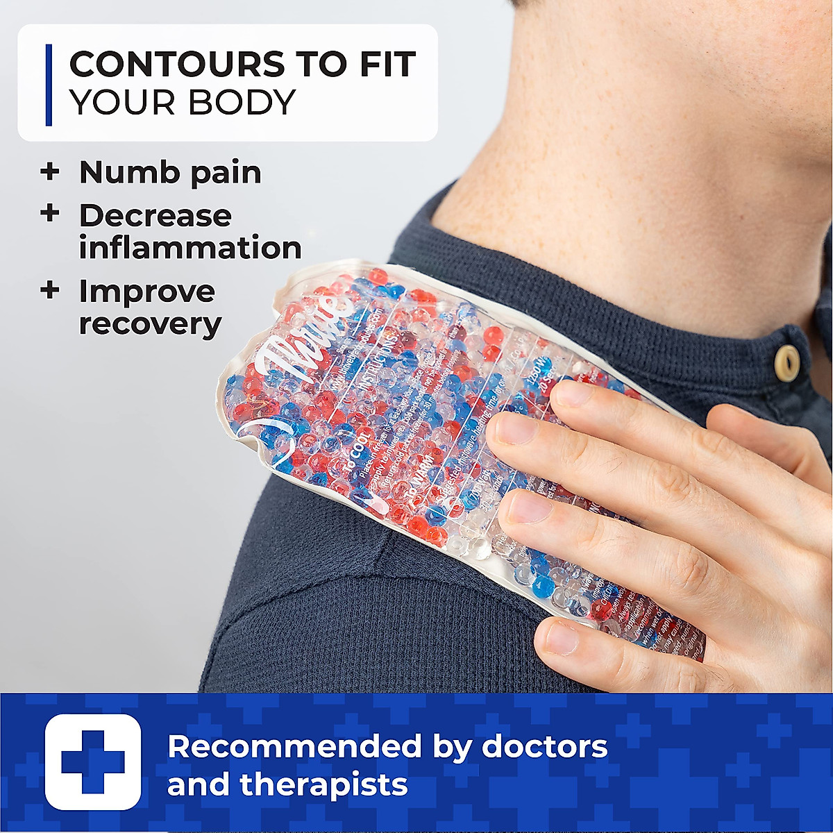 Thrive Reusable Gel Ice Pack for Injuries (2-Pack), FSA and HSA Approved, Flexible Hot and Cold Compress for Knees, Ankles, Arms, and Back