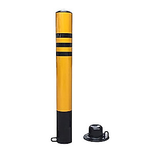 CAIMIAO Galvanized Steel Pipe Car Parking Space Lock Bollard,Anti-Rust/Black Yellow (Color : 76x500mm|Black Yellow)