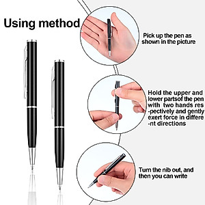 BBTO 10 Pieces Mini Pens Bulk Small Pens Short Pens Mini Metal Ballpoint Pens Thin Pens Fine Wallet Pocket Miniature Gel Ink Pens for Pockets Notebook Notepads Office School(Black)