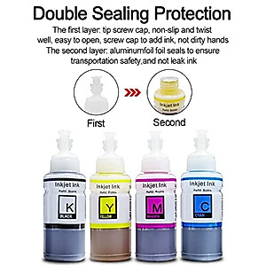 Printers Jack Compatible Epson T664 Refill Ink Bottle kit for Expression ET-2650, ET-2500, ET-2550, ET-2600 & Workforce ET-16500, ET-4500, ET-4550 Printers