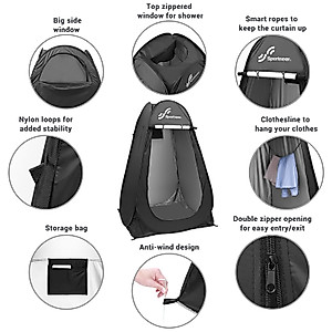 Pop Up Privacy Tent, Sportneer 6.26 FT Tall Changing Tent Camping Shower Tent Portable Pop Up Privacy Tent Changing Tent Dressing Room Camp Bathroom Toilet Rain Shelter for Camping Beach Outdoor