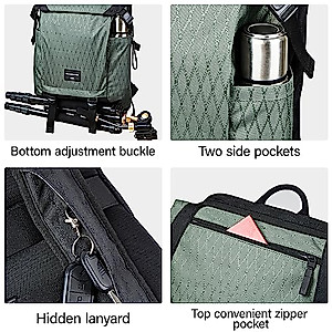 Hanke multifunctional carry on travel backpack Fits 15.6 inch latpot，Lightweight hiking backpack for women & men，Waterproof Friendly Durable Rucksack Weekender Bag Daypack.(Jungle Green)