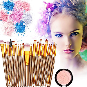 AQwzh 20PCS Make Up Brush Sets, Foundation Eyebrow Eyeliner Blush Cosmetic Concealer Brushes, green and black
