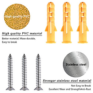 MIWAT Self Drilling Wood Screws and Drywall Anchors for LED Flood Lighting Install 20 30 50 100 150W, 36 PCS (M6-45 Kit, Stainless Steel, Flat, Phillips, Nickel, 18 Pairs)
