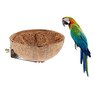 Leefasy Friendly Coconut Shells Parrot Nest House Cage for Birds Parakeet Parrots Nest Decoration