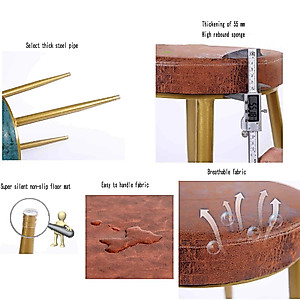 Wowdawn Vanity Stool,with Metal Legs,Upholstered Seat Padded Bench Piano Seat Shoe Bench Modern Makeup Dressing Stool,Load 100kg,Easy Assembly