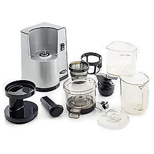Omega VSJ843QS Vertical Masticating 43 RPM Compact Cold Press Juicer Machine with Automatic Pulp Ejection, 150-Watt, Silver