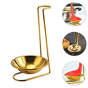 DOITOOL Stainless Steel Soup Ladle Spoon Rest Kitchen Utensil Rest Gold