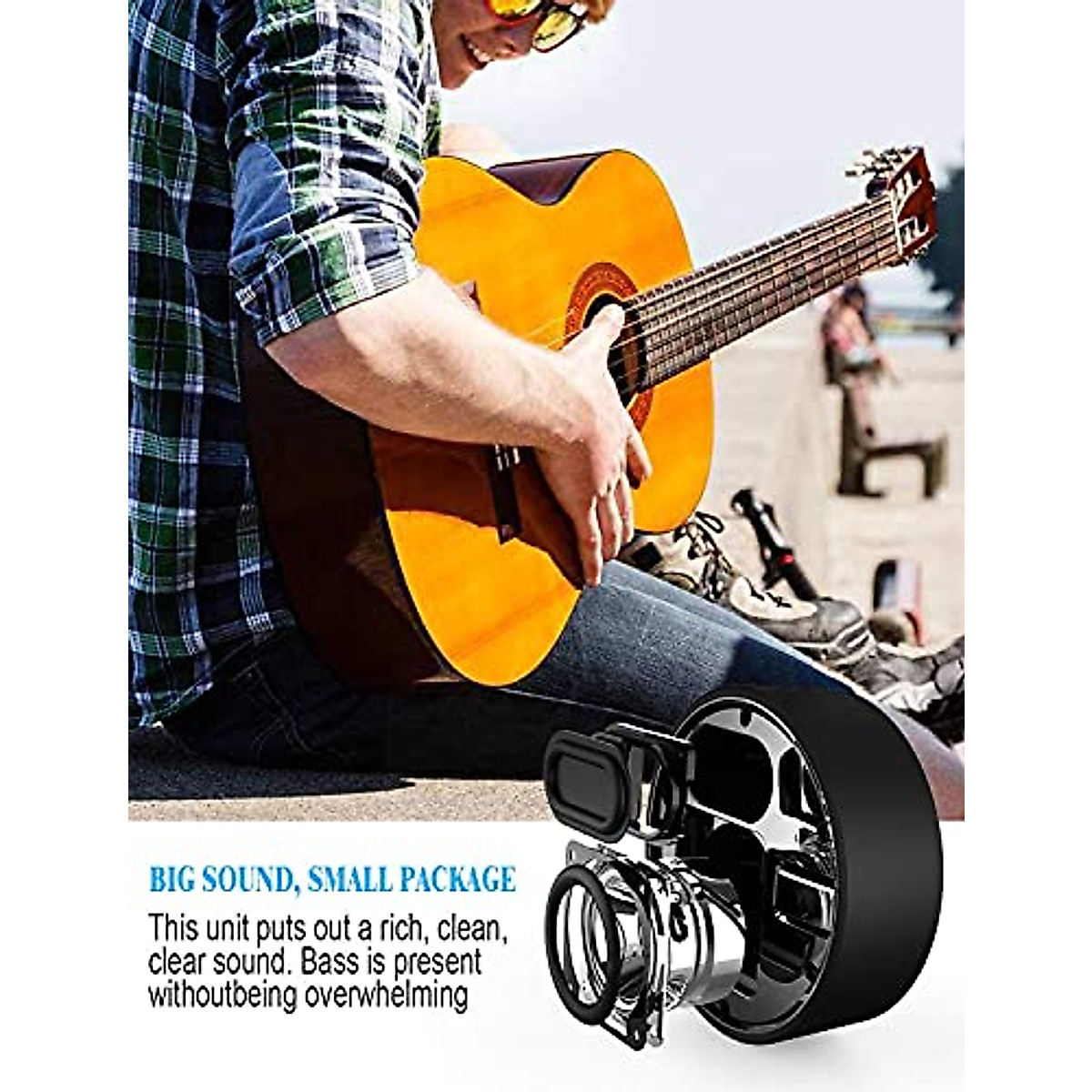 INSMY C12 IPX7 Waterproof Shower Bluetooth Speaker, Portable Wireless Outdoor Speaker with HD Sound, Support TF Card, Suction Cup for Home, Pool, Beach, Boating, Hiking 12H Playtime (Black)