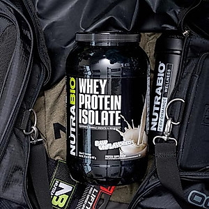 NutraBio Whey Protein Powder Isolate Supplement – 25g of Protein Per Scoop with Complete Amino Acid Profile - Soy and Gluten Free Protein Powder - Zero Fillers and Non-GMO - Raw Unflavored - 2 Lbs.