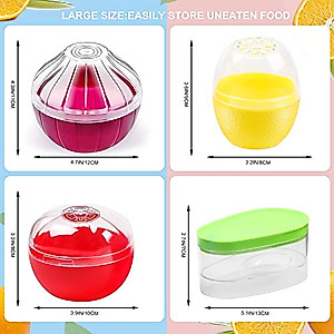 Fruit and Vegetable Storage Containers for Fridge 4 Piece Set, Onion, Lemon, Tomato and Avocado Saver / Holder / Keeper