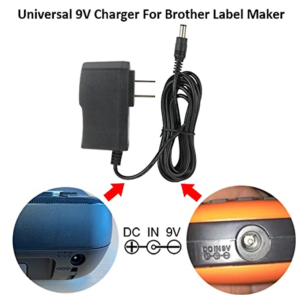 EC Power AD Ac Dc Adapter for Brother P-Touch PT-D210 PT D200 PTH110 Label Maker Replacement AD-24 Power Supply Cord Charger Wall Plug(6.6 Ft Cable)