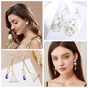 80pcs Earrings Beading Hoop for Jewelry Making,Beading Hoop Earrings Finding Paperclip Earring Earrings Finding for DIY Earring Making(Gold&Silver,6 x 20mm)