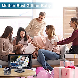 LeeKooLuu Baby Car Camera Display 3 Mins Easy Install - Plug and Play HD 1080P Clear Picture Crystal Night Vision Rear Facing Car Baby Monitor with Camera Wide View Backseat Camera Two Kids LK12