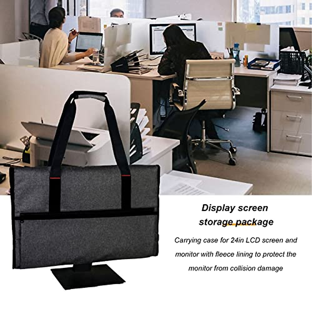 Howay Travel Carrying Case for 24in LCD Display Screen Desktop Computer Monitor Carrying Case Moving Monitor Screen Protective Monitor Bag(Black)
