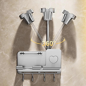 PIANYEATS Adhesive Hands Free Wall Mounted No Drilling Blow Hair Dryer Holder Stand Rack Frame Hanger Shelf Hook toll Organizer Storage for Bathroom