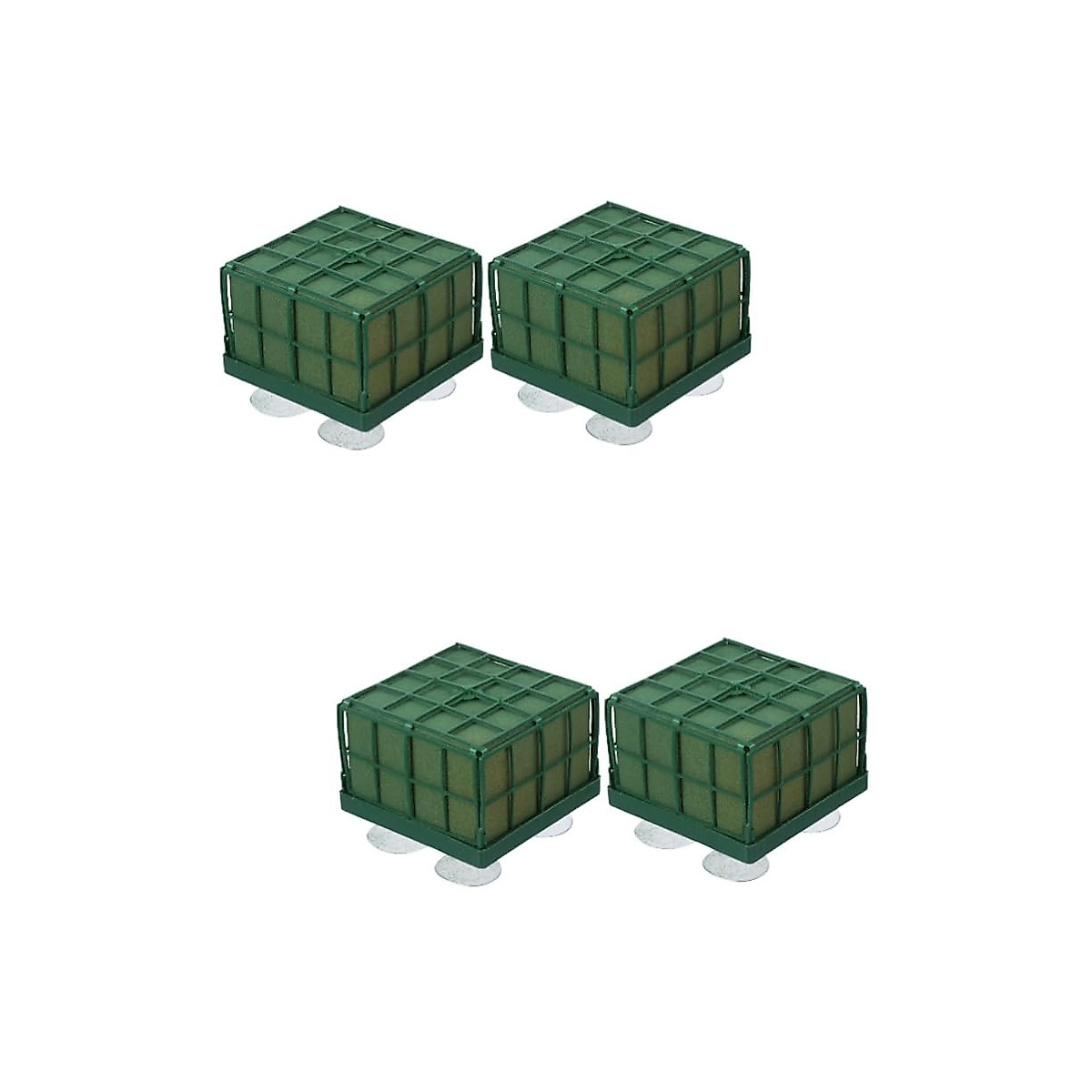 Abaodam 4 Pcs Flower Sucker Floral Foams Tray Flower Arrangement Foams Floral Foam Sausage Flower Arrangement Foam Blocks Wedding Car Front Sucker Flower Tray Square Plastic Accessories