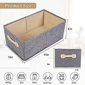 SOYOTA Stackable Storage Bins with 4 Pack ，Foldable Storage Containers Closet Organizer Set, Fabric Storage Boxes with Handles, Cube Linen Baskets for Home Bedroom Closet Office Nursery (P4)
