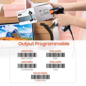 Tera Pro Extreme Performance Laser High Speed Barcode Scanner with Stand Auto Sensing On and Off by Smart Stand USB Wired 1D Handheld Plug and Play Bar Code Reader for Small Business Library 6900