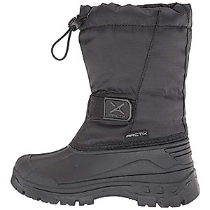 Arctix Kids Powder Winter Boot, Black, 2 Little Kid