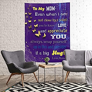 Personalized Name Blanket for Mom Dad Daughter Son, Custom Throw Blanket with Name to My Mom Gift for Mother Day,Father's Day,Birthday,Christmas,Wedding Gift 60"x80"