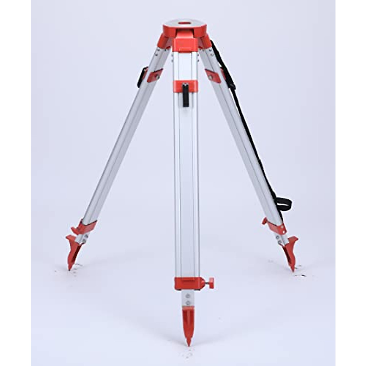 Surveying Tripod, Aluminum Survey Tripod with 5/8-Inch 11-Threaded Flat Head Quick Clamp for Auto Level