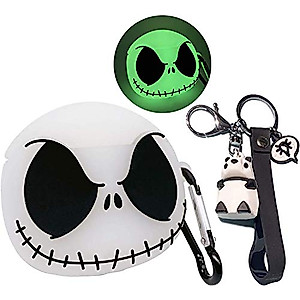 CCXNAS Compatible AirPods Pro case Cover with Keychain, Luminous Skull case Compatible with Airpods Pro Cases, Cute Funny Anime Case for Airpods Pro