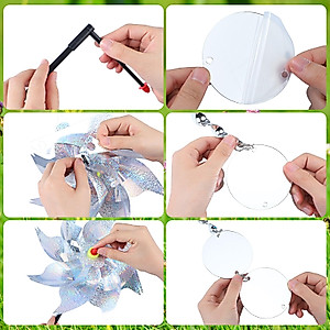 Nitial 39 Pcs Bird Deterrent Devices Outdoor Set 10 Bird Reflective Rods 20 Double Sided Bird Reflector 4 Reflective Pinwheels with Stakes 4 Bird Spiral Reflectors 1 Bird Scare Tape for Yard