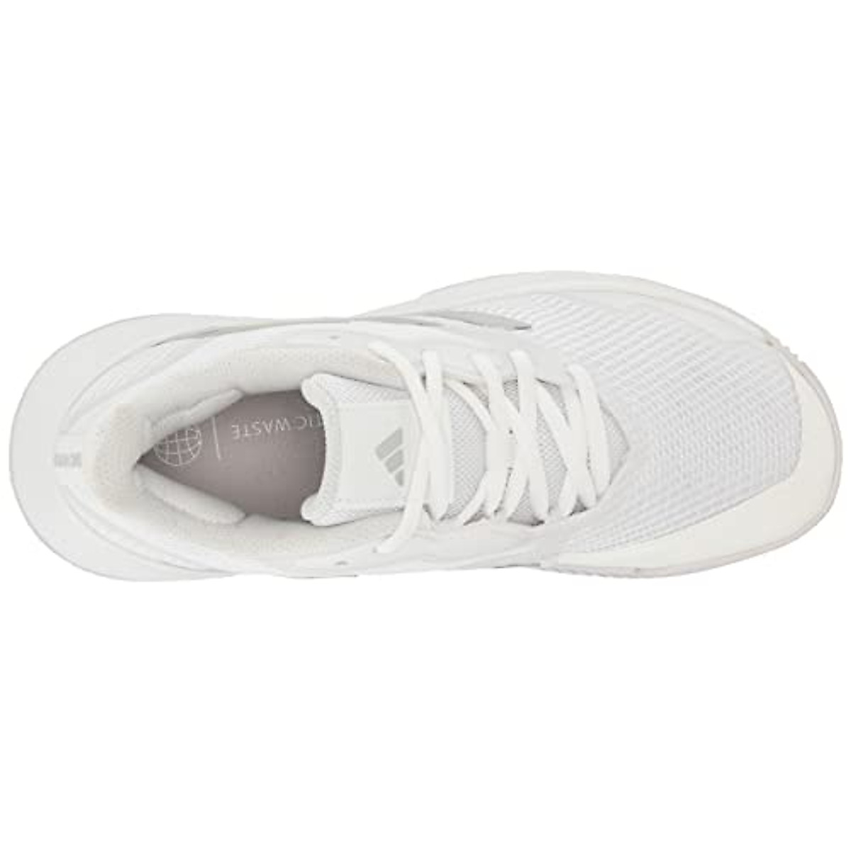 adidas Women's CourtJam Control Sneaker, White/Silver Metallic/White, 8.5