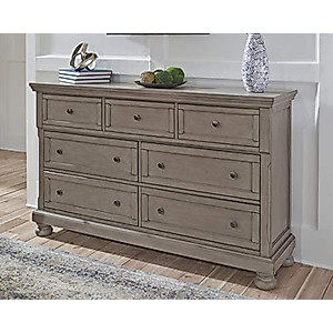 Signature Design by Ashley Lettner Modern Traditional 7 Drawer Dresser, Light Gray