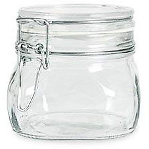 Bormioli Rocco Fido Square Clear Jar, 17.5 Ounce - Set of 6
