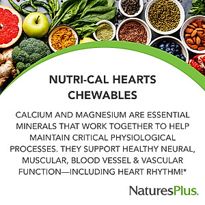 Nature's Plus Nutri-Cal Hearts Chewable Calcium Magnesium and Vitamin D - 120 Chewable Tablets