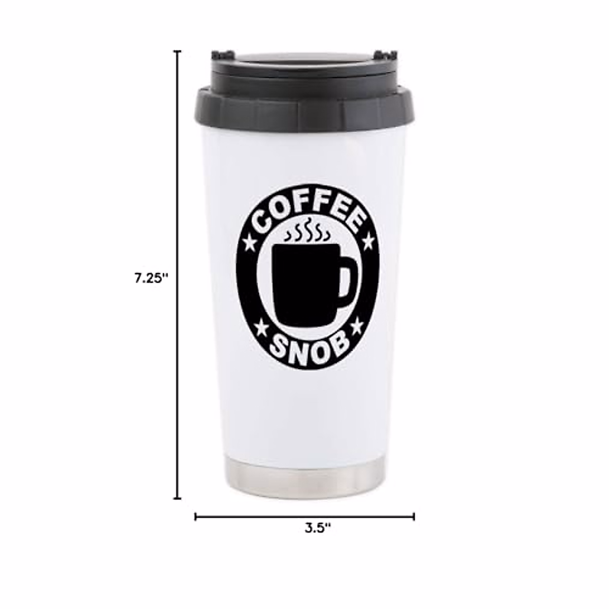 CafePress Coffee Snob 16 Oz Stainless Steel Travel Mug 20 oz. Insulated Stainless Steel Coffee Tumbler