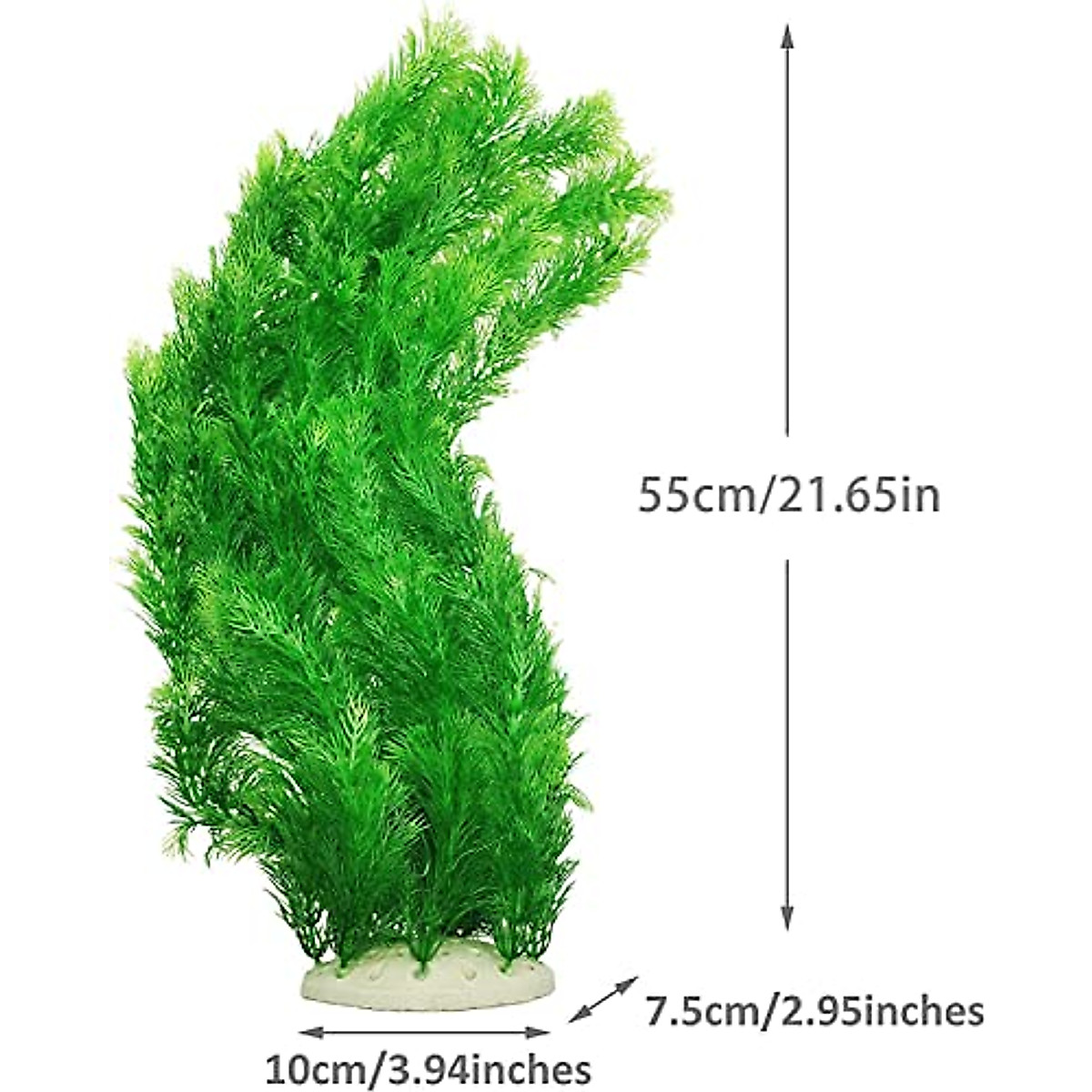 E.YOMOQGG Aquarium Artificial Plants Fish Tank Decorations Aquarium Decorations, Underwater Aquatic Plastic Grass, 21.6” Tall Fishtank Plants Ornament Large for Landscape (Green)(E)