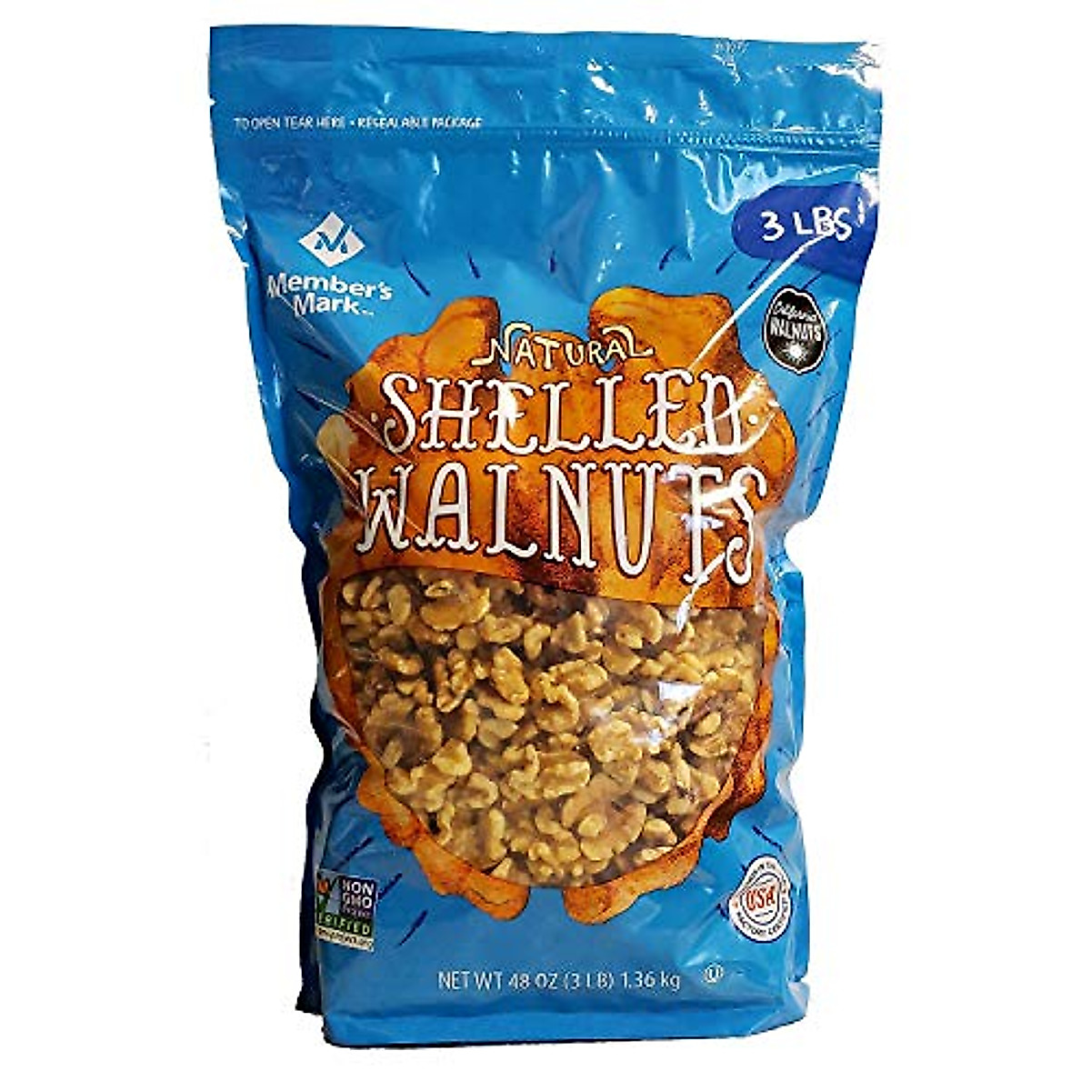 Member's Mark Natural Shelled Walnuts 3 lbs. (pack of 3) A1
