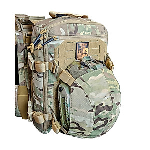 Tactical Airsoft Helmet and Gear Deployment Backpack (Brown)