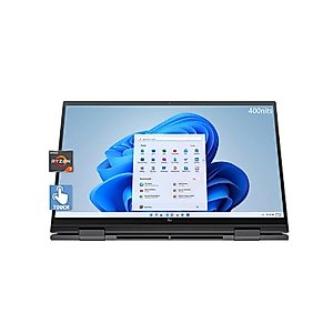 HP Envy x360 2-in-1 Touch Laptop, 15.6” FHD IPS 400nits 100% sRGB Display, 8-Cores Ryzen 7 5700U(> i5-1135G7), 14 hr Battery Life, Webcam, Type-C, Wi-Fi 6, Fingerprint (16GB RAM | 1TB PCIe SSD)