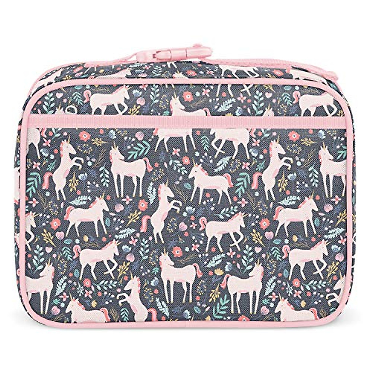 Simple Modern Kids Lunch Box for Toddler | Reusable Insulated Bag for Girls | Meal Containers for School with Exterior and Interior Pockets | Hadley Collection | Unicorn Fields