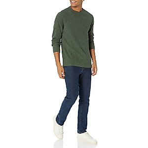 Amazon Essentials Men's Long Sleeve Slim-Fit Waffle Shirt - Olive Heather, Medium
