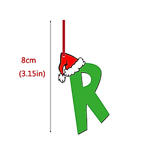 Christmas Decorations Ornaments Letter Hanging Alphabet Xmas Cartoon Decorative Home Pendant Gift Green Outdoor Indoor Fun Mini for Christmas Tree Farmhouse Party 2023 Deals