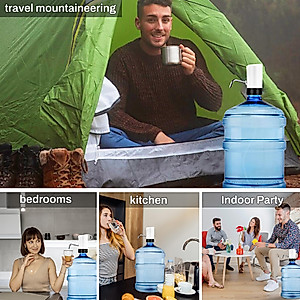 Water Dispenser for 5 Gallon Bottle, Portability Electric Water Pump with USB Data Cable,White Automatic Drinking Water Bottle Pump for Travel, Kitchen, Home, Office