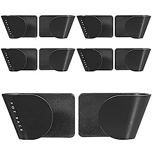Cabilock 10PCS Pot Lid Holders Stand Wall Mounted Pot Lid Organizers Self Adhesive Adjustable Pan Lid Storage Rack Organizer Kitchen Gadget(Black)