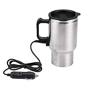 12V Car Kettle, Portable 450ml Car Kettle Boiler Stainless Steel Electric Kettle Heating Travel Cup Coffee Mug, Electric Teapot Quick Boiling