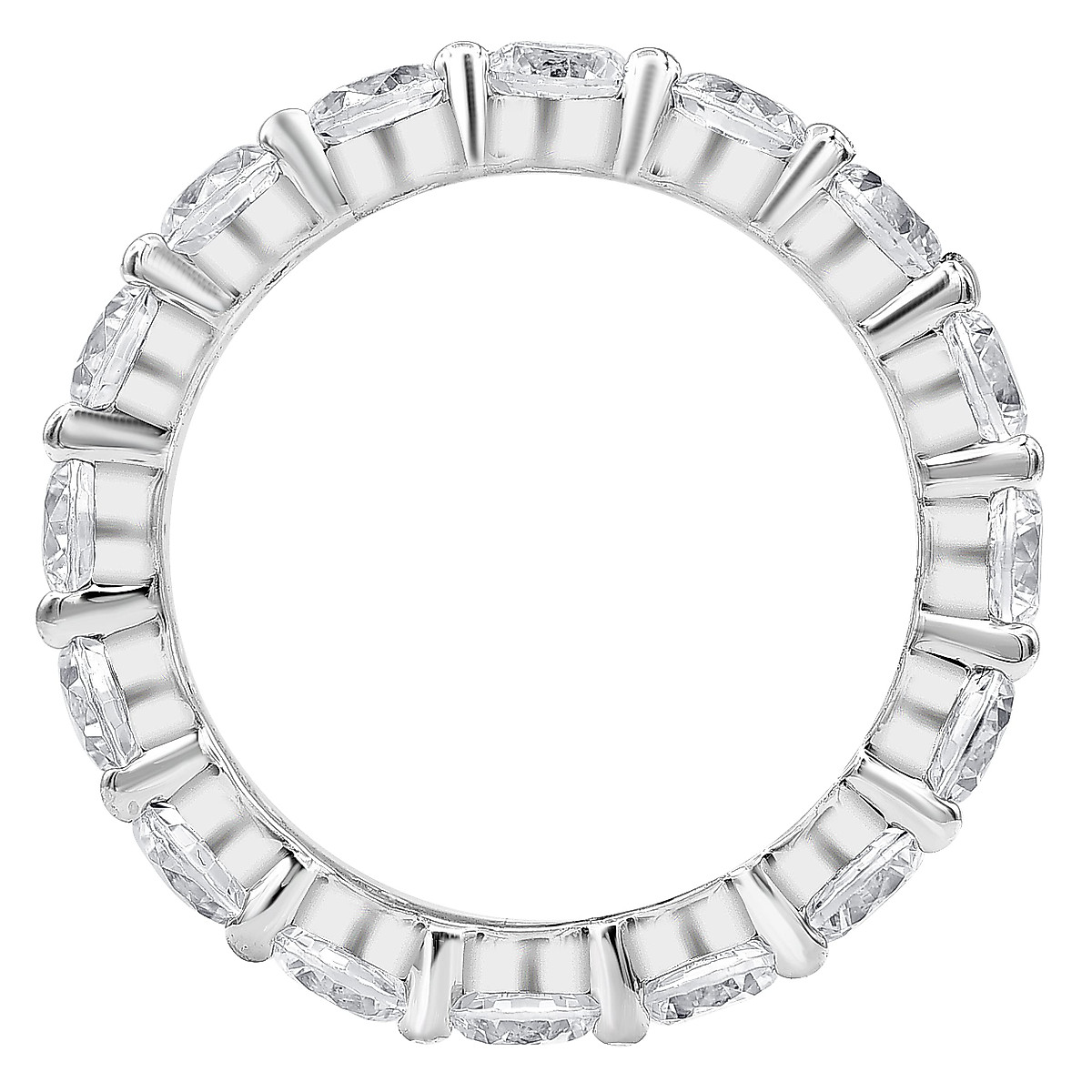 Beyond Brilliance Sterling Silver Prong Set Round Cut Cubic Zirconia Eternity Band Ring Fashion Jewelry for Women |Gift Box Included