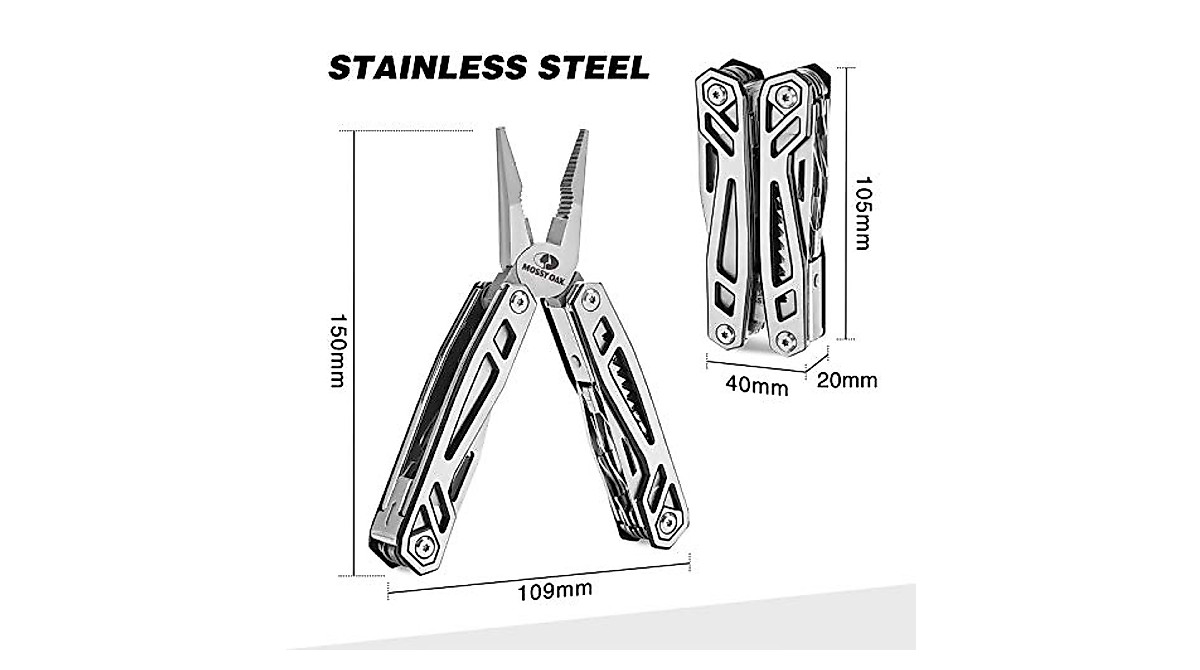 MOSSY OAK 21-in-1 Multi Tool - Durable Stainless Steel Pocket Knife