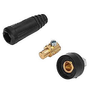Welding Cable Connector, 5 Sets Wide Use European Style Firm Fixing Welder Cables Plug Socket for Machine
