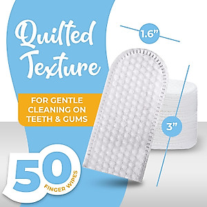 VetWipe Dog Teeth Cleaning Finger Wipes - Easy Cats & Dogs Dental Care Toothbrush and Tooth Brushing Kit, Freshen Bad Breath, Reduces Plaque - 50 Count