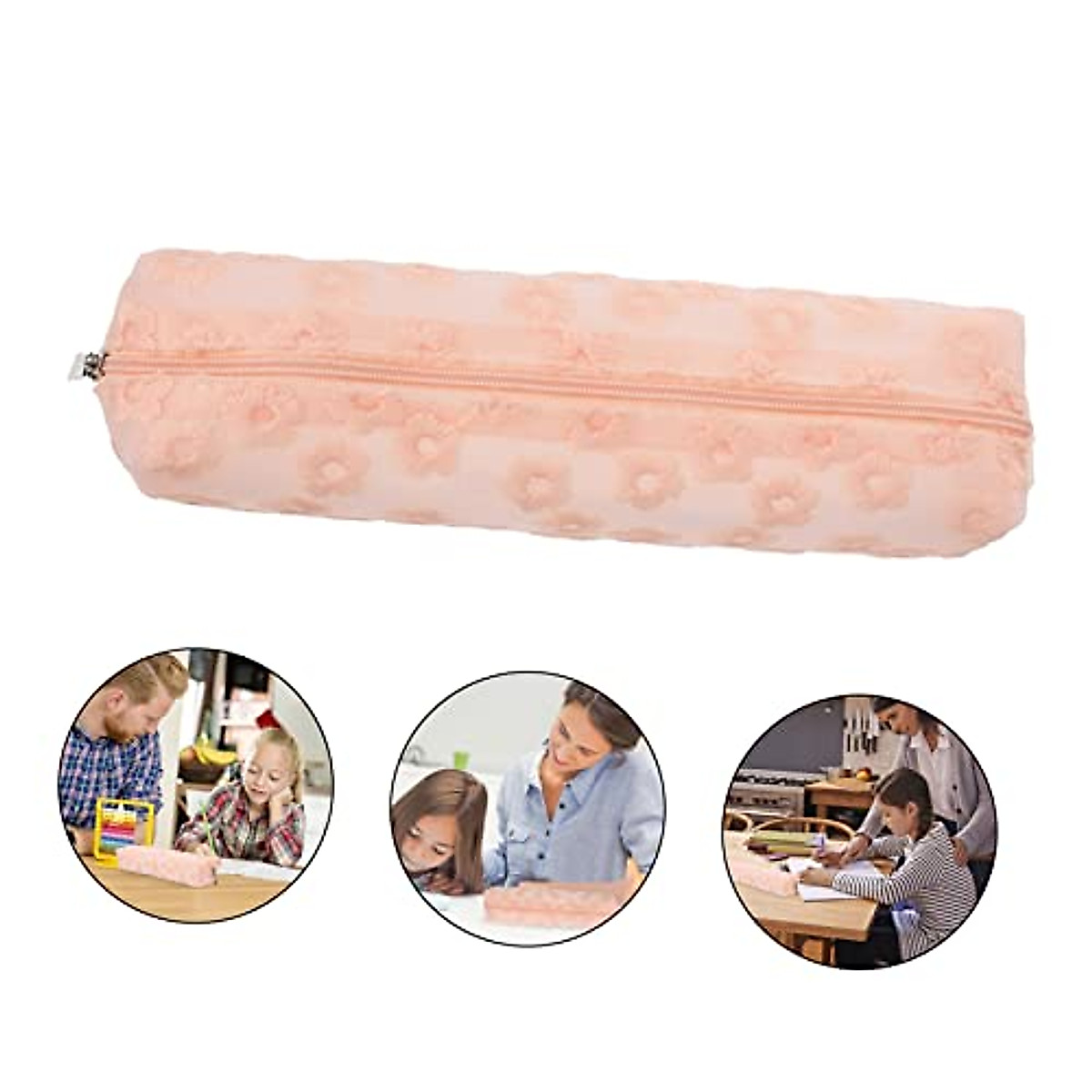 Operitacx 2 pcs Holder Embroidered Pouch Zipper Clear And Pen Pencil Portable Office Canvas Bag Orange Students Colored Makeup Student Pattern Multifunctional Stationery Cosmetic Zippers