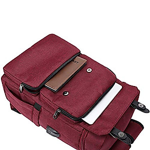 YALUNDISI Vintage Backpack for Men Women Laptop Backpack Bookbags College Backpack Red 16 inch